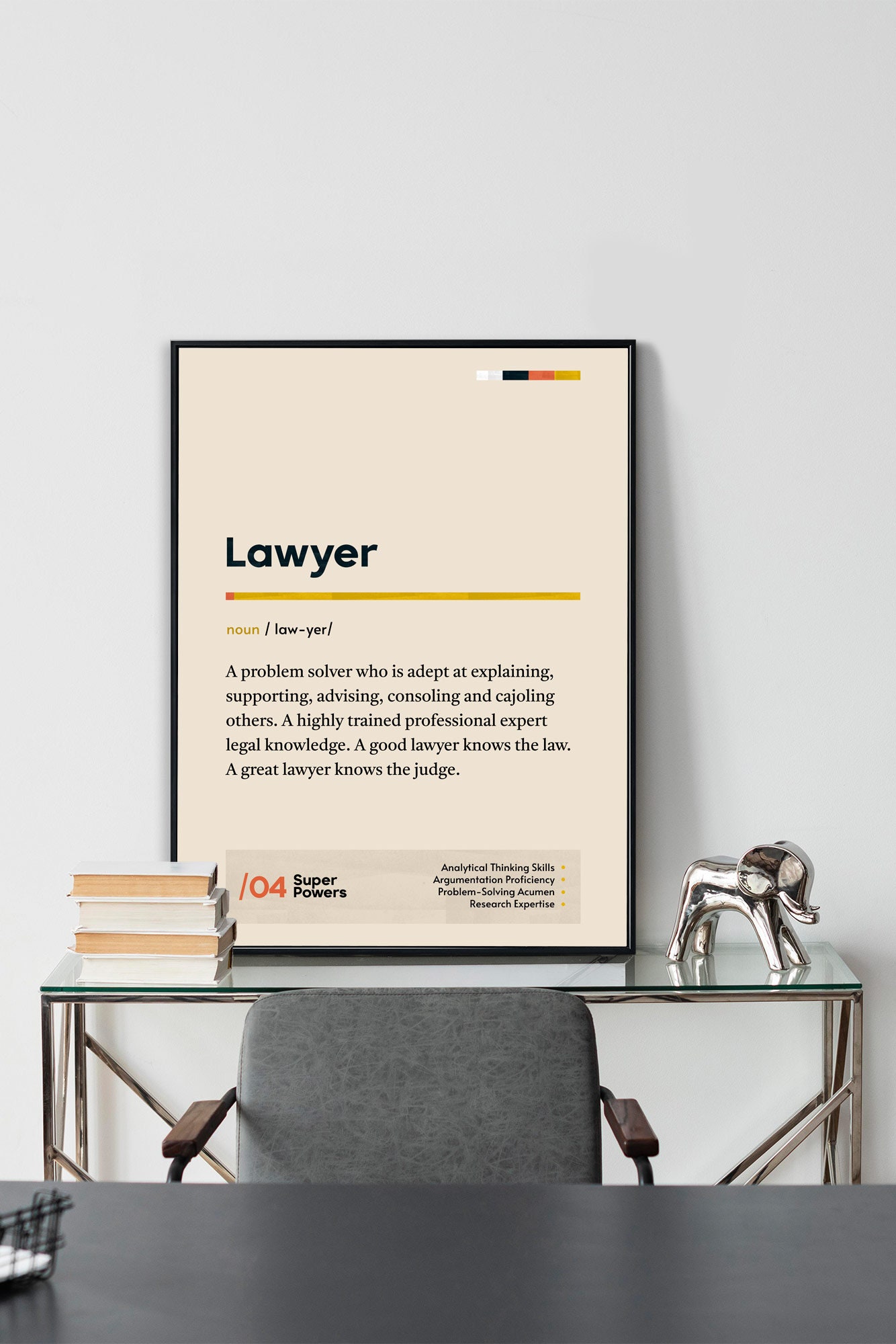 Lawyer Definition Poster, Barrister Coworker Wall Art, Attorney ...