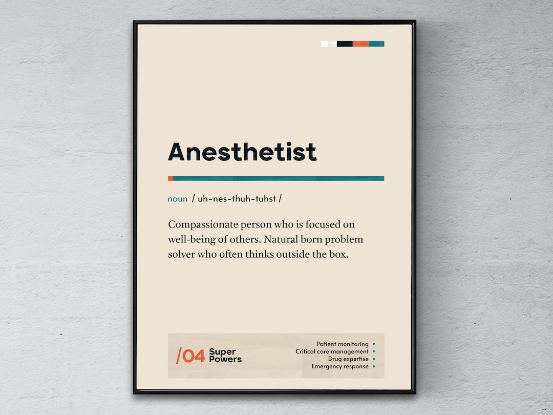 Anesthetist Definition Poster, Anaesthetist Graduation Print, Funny ...