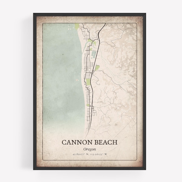 Cannon Beach Map - Etsy