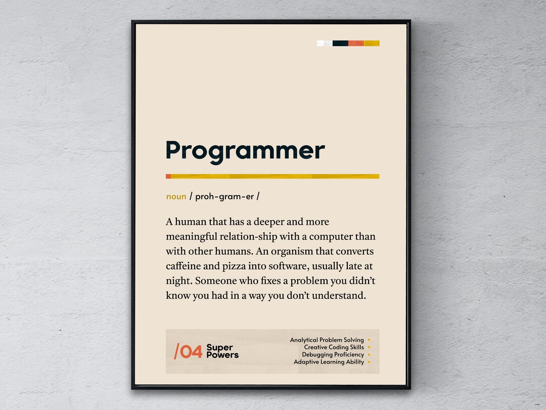 Programmer Definition Poster, Coder Graduation Print, Programmer ... Programmer Definition Poster, Coder Graduation Print, Programmer ...