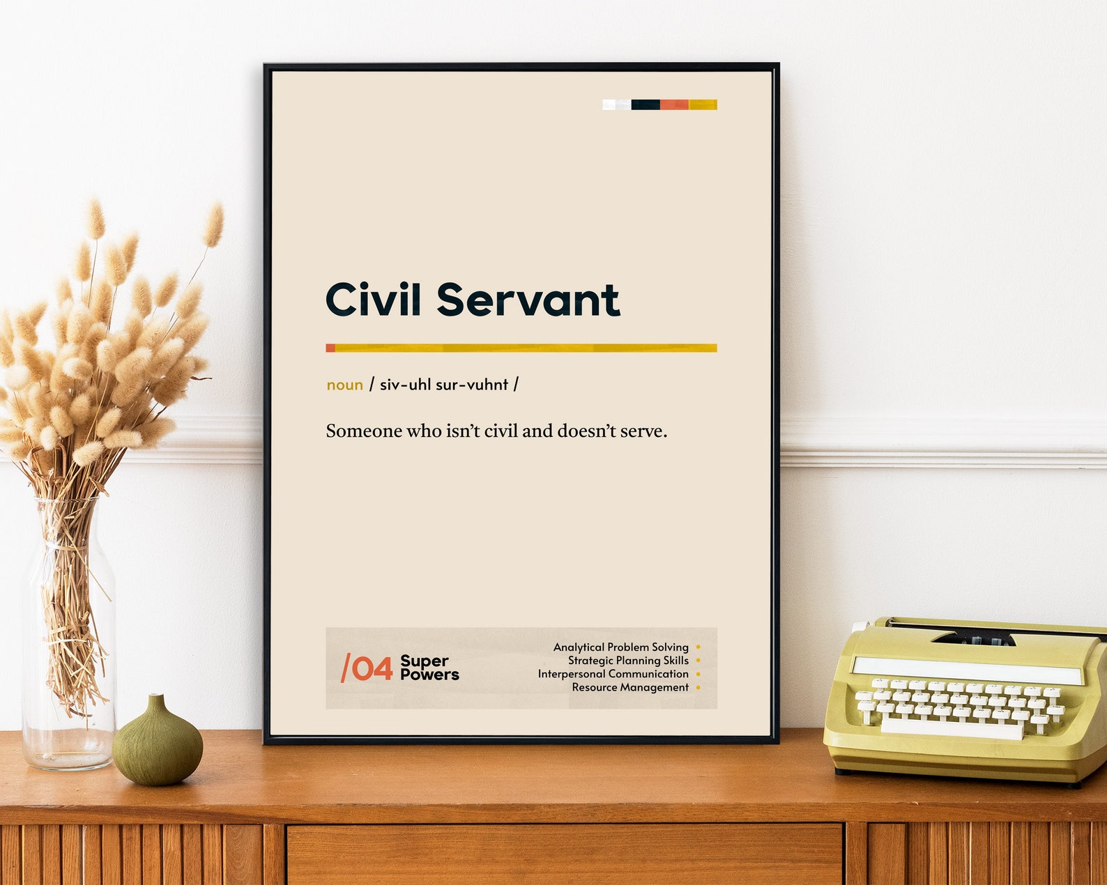 Civil Servant Definition Poster, Government Worker Coworker Wall Art ...
