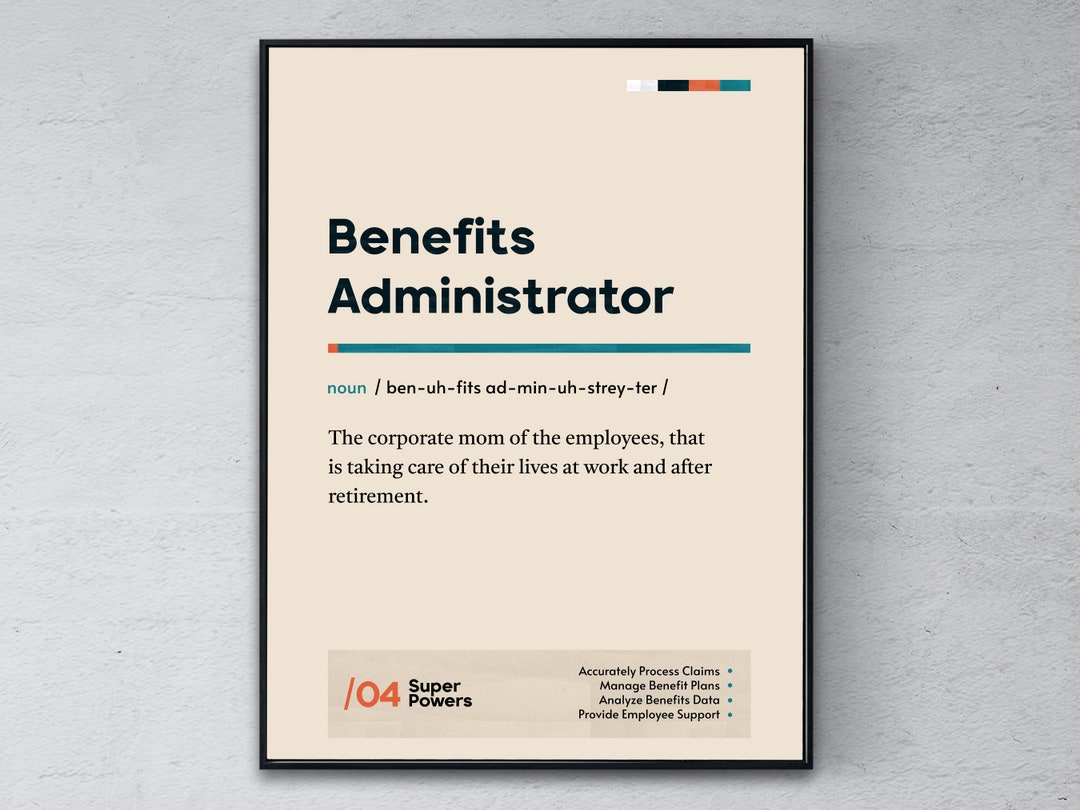 Benefits Administrator Definition Poster, Compensation Manager ...