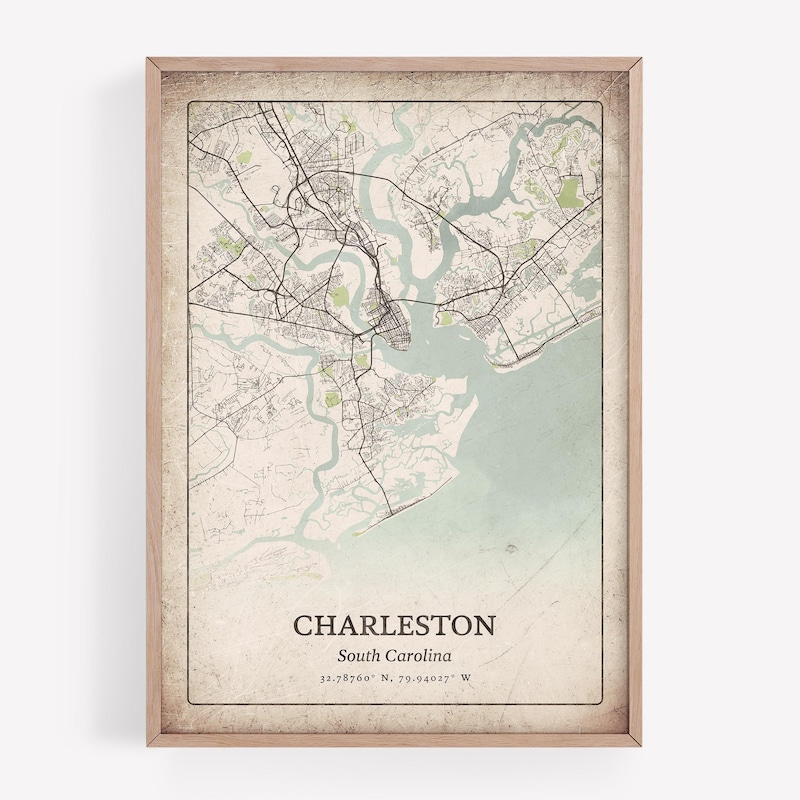 Charleston Map - Etsy