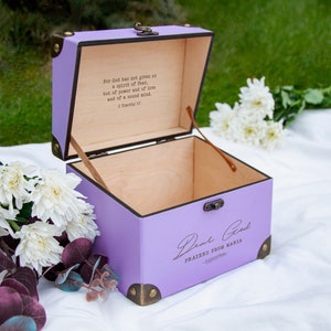 Dear God Prayer Box Personalized Wooden Scripture Box With Prayer Cards ...