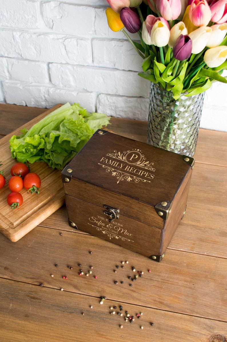 Personalized Wedding Recipe Box Bridal Shower Gift for Couple - Etsy
