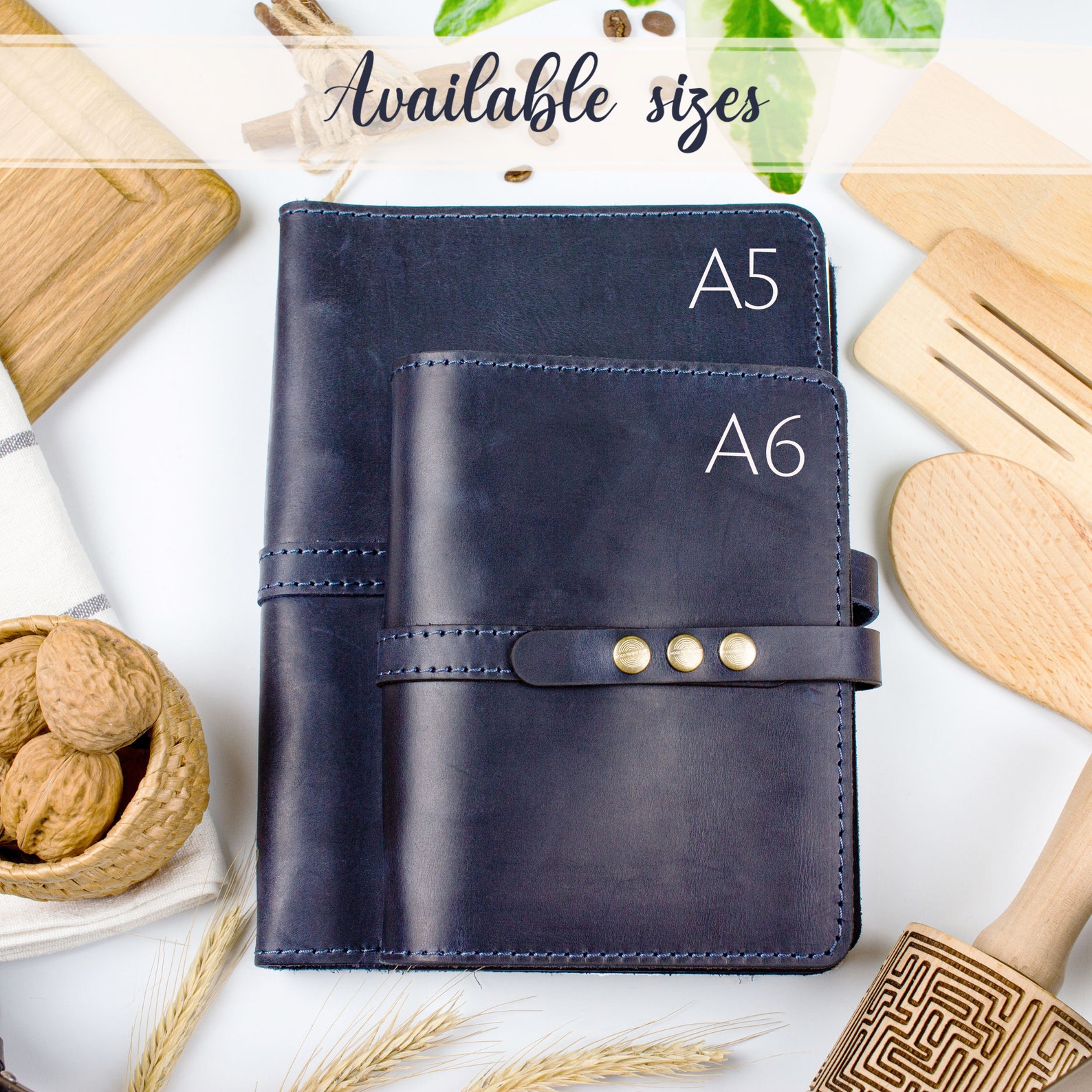 Leather Recipe Book With Flowers Personalized Mothers Day Gift - Etsy