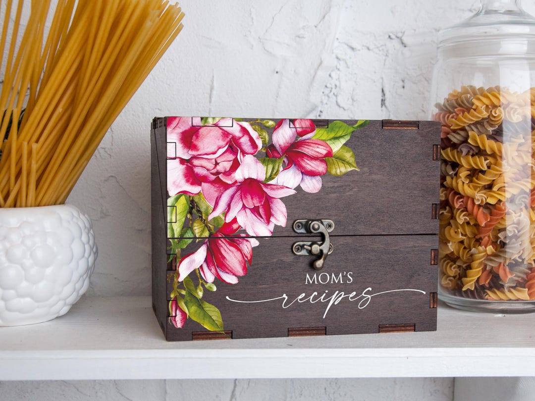 Recipe Card Box: Personalized, Custom, Wooden, Gift for Mom - Etsy