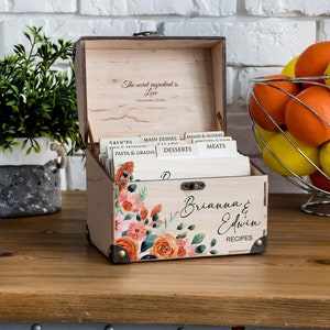 Recipe Box Personalized Recipe Box 4x6 or 5x7 Recipe Box - Etsy