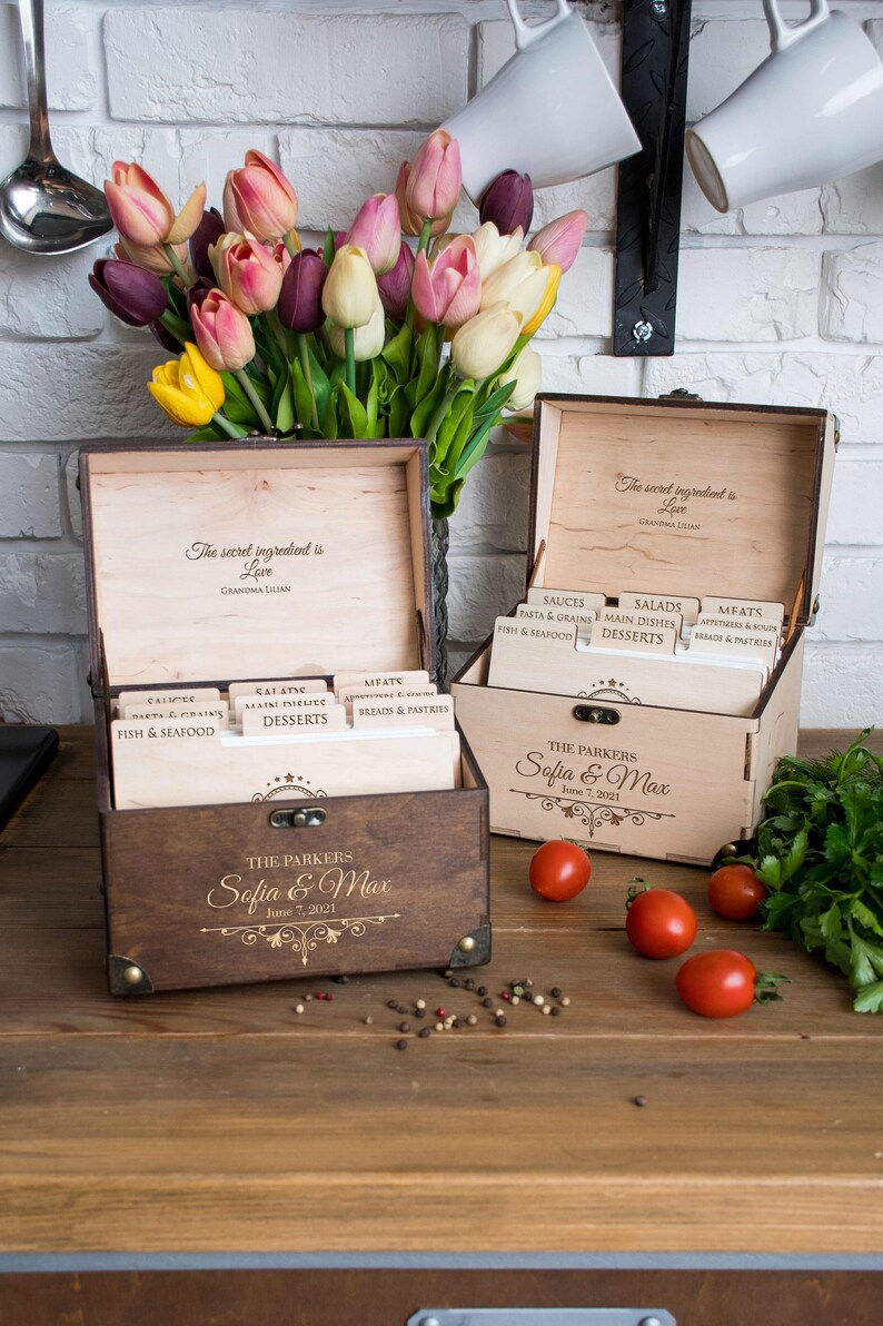 Personalized Wedding Recipe Box Bridal Shower Gift for Couple - Etsy