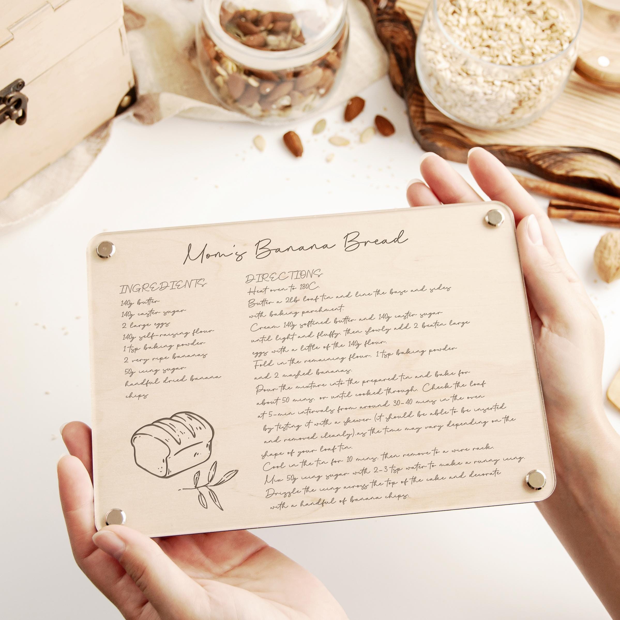 Handwriting Recipe Engraved Wood Keepsake: Custom Family Heirloom - Etsy