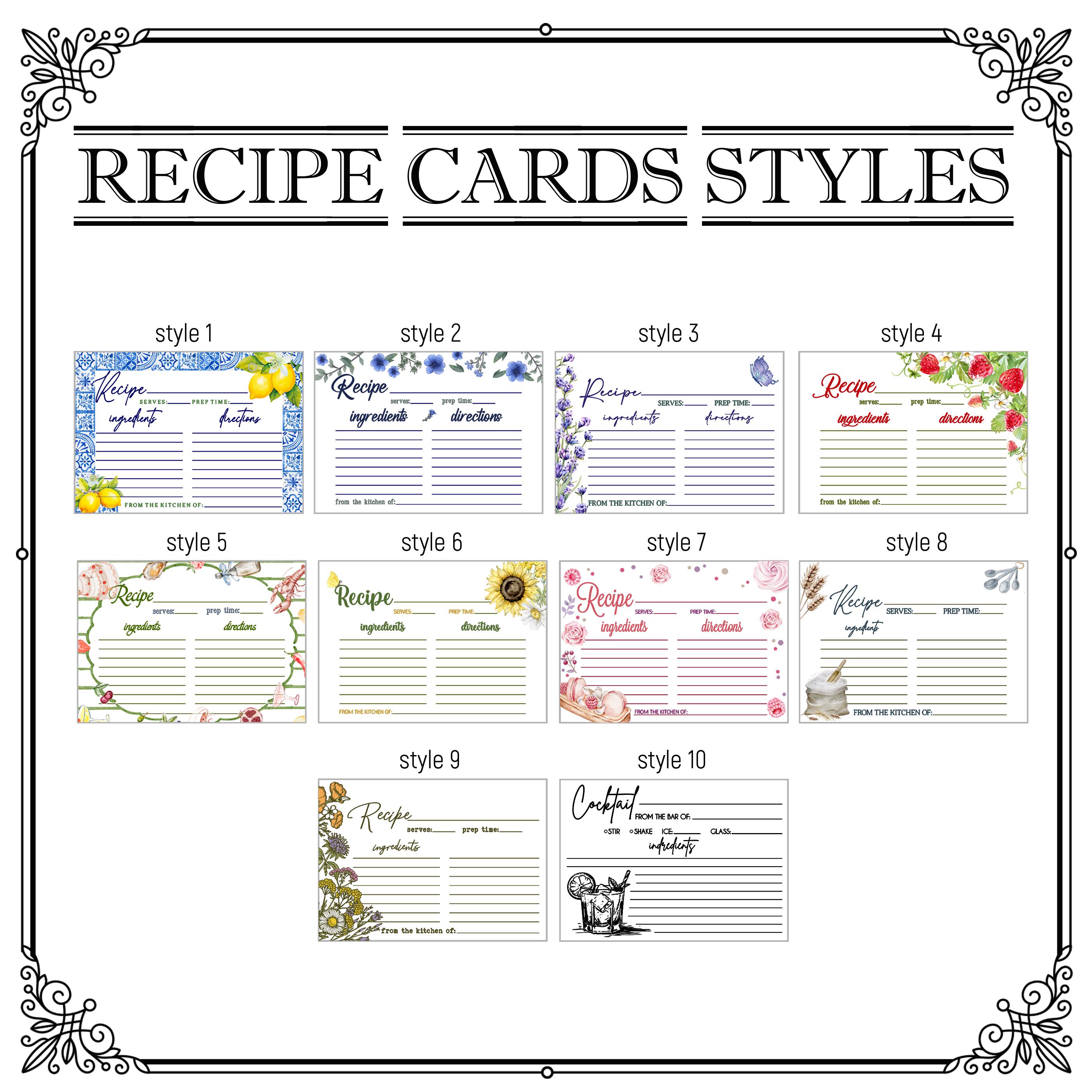 Wooden Recipe Binder With Sunflowers and Set of 50 Recipe Cards: 10 ...