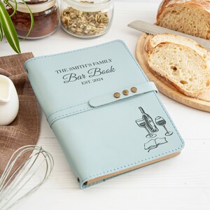 Leather Bar Recipe Book Personalized Cocktail Journal Custom Drink ...