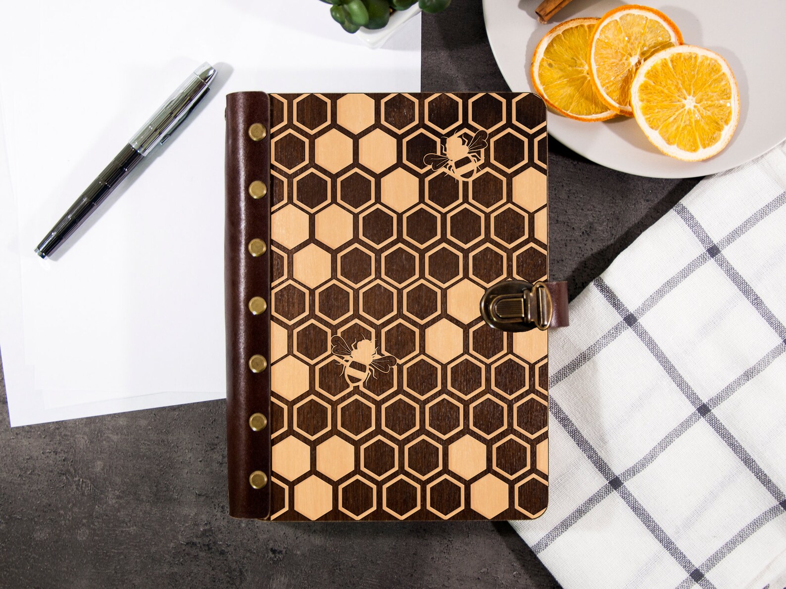 Honeycombs Recipe Binder Christmas Gift Custom Recipe Book Bee Pattern ...