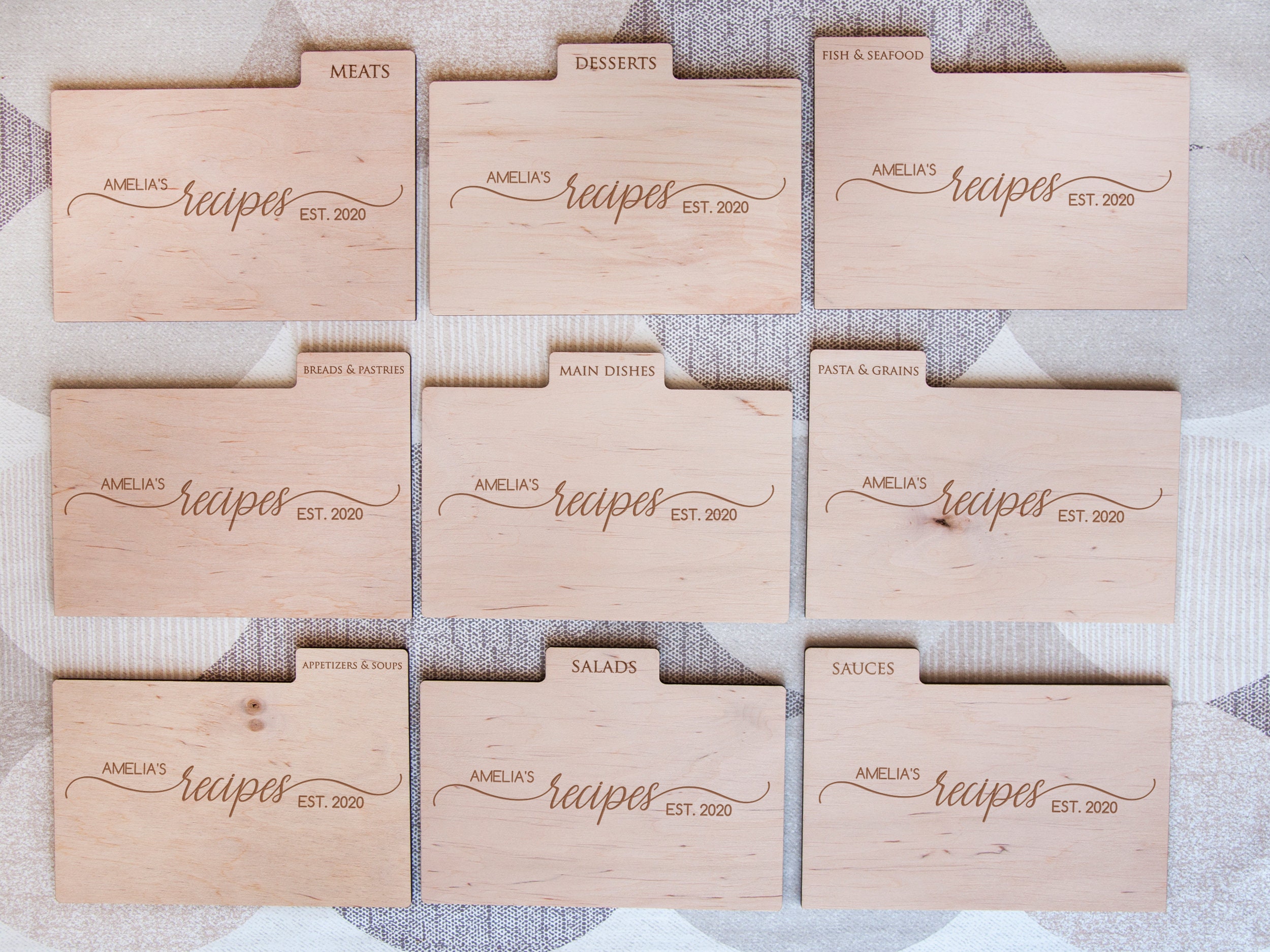 Personalized Recipe Card Box Gift for Mom Wooden Recipe Box | Etsy