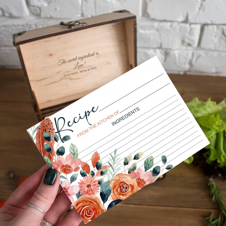 Recipe Box Personalized Recipe Box 4x6 or 5x7 Recipe Box Customized ...