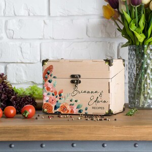 Recipe Box Personalized Recipe Box 4x6 or 5x7 Recipe Box - Etsy