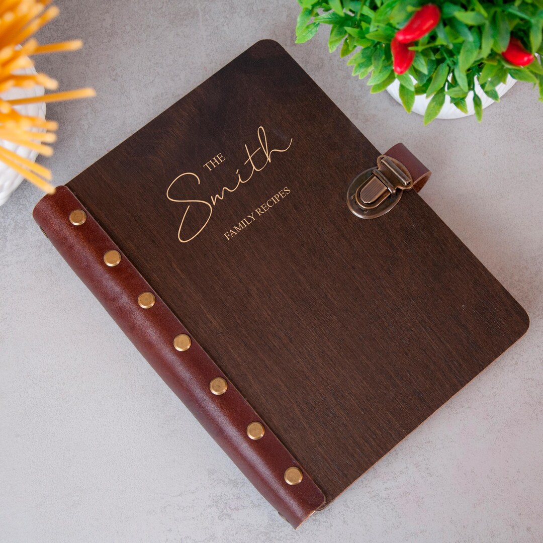 Personalized Family Recipe Book Kitchen Gift for Hostess Wooden ...