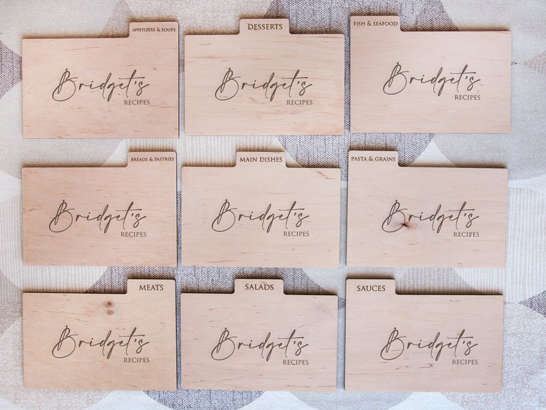 Personalized Recipe Box With Dividers & Cards Custom Christmas Gift for ...