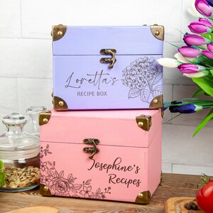 Floral Recipe Card Box 4x6 My Kitchen My Rules Customized Recipe Box ...