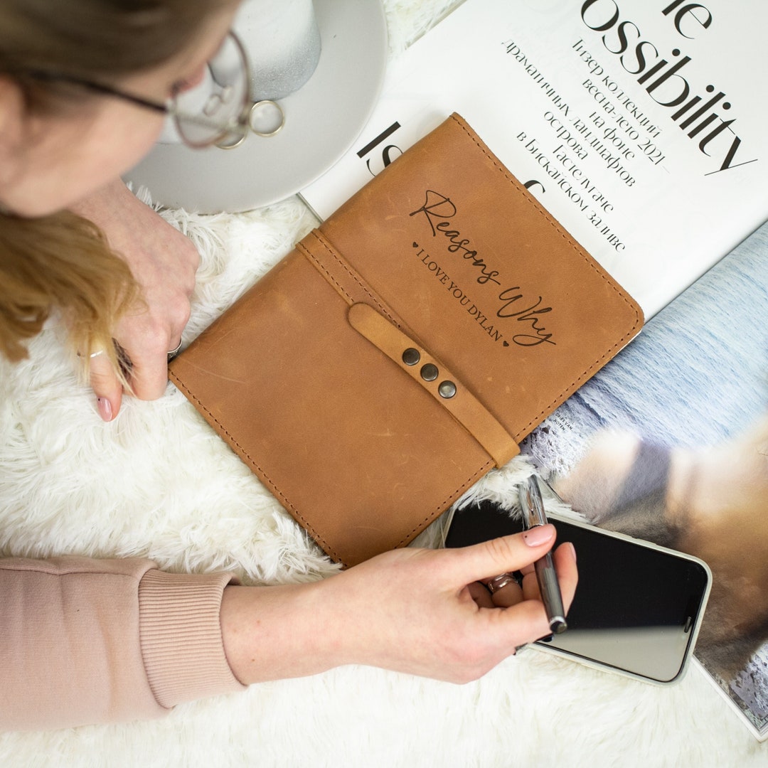 Reasons Why I Love You, Leather Journal for Boyfriend, Customized Love ...
