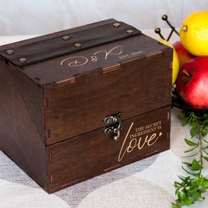 Custom Recipe Box With Cards the Secret Ingredient is Love Wedding Gift ...