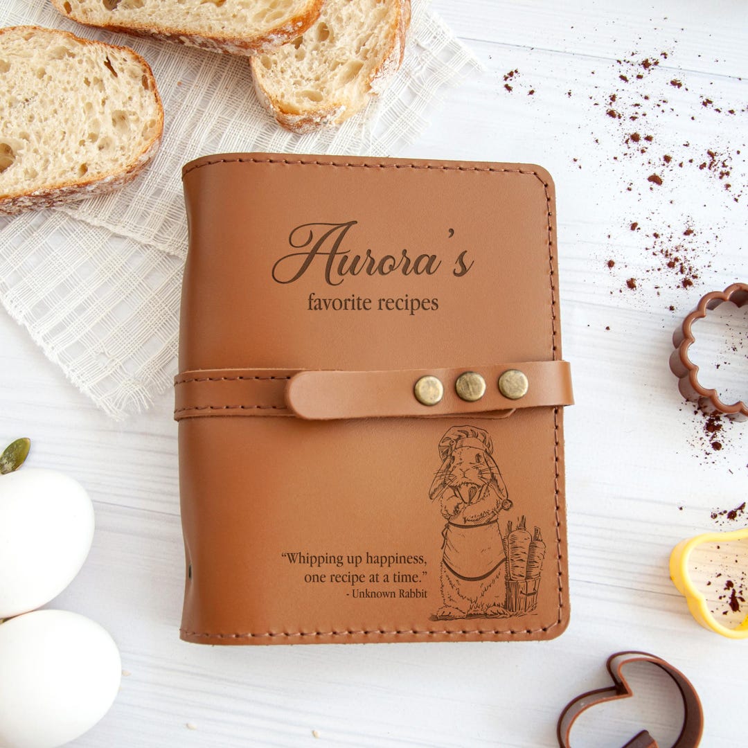 Personalized Leather Recipe Notebook With Special Custom Quote, Family ...