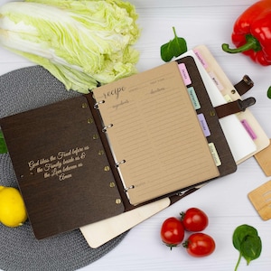 Personalized Family Recipe Book Kitchen Gift for Hostess Wooden ...