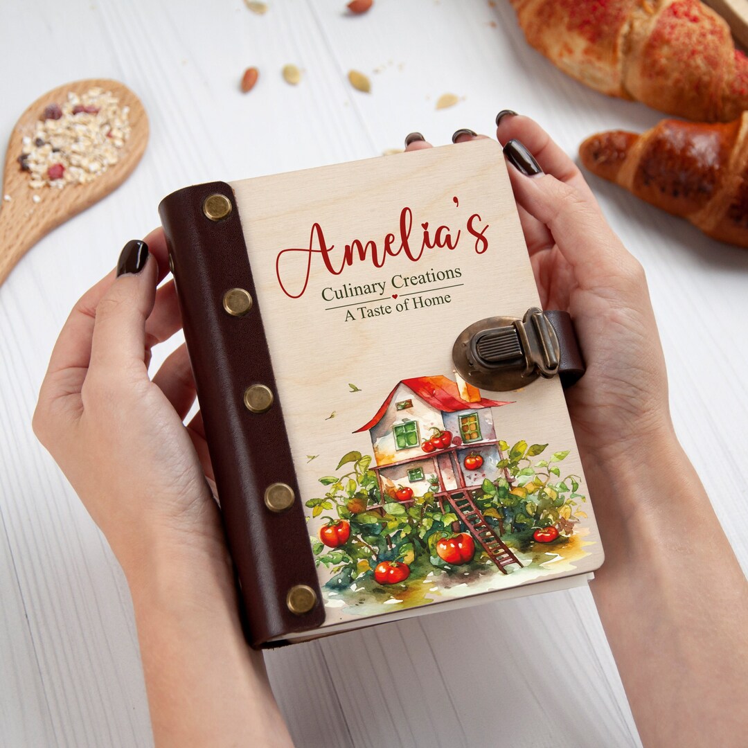 Personalized Cookbook Binder Wooden Recipe Book for Mom Bridal Shower ...