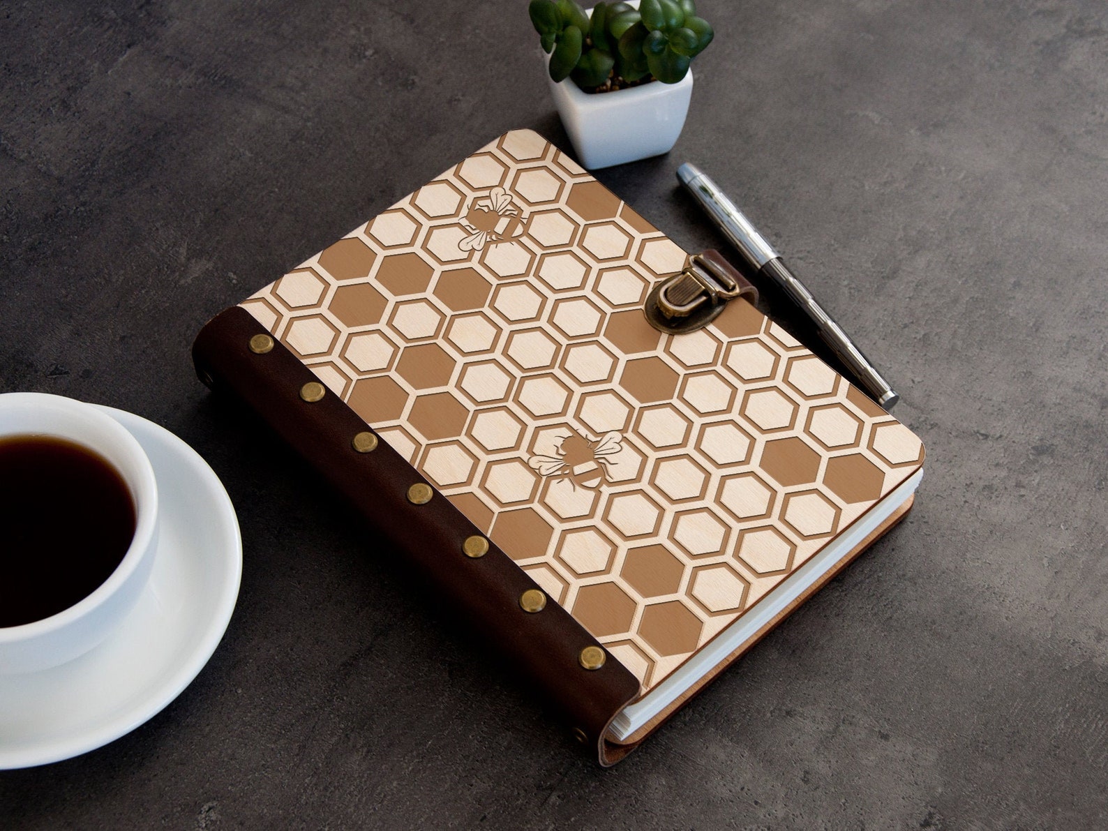 Honeycombs Recipe Binder Christmas Gift Custom Recipe Book Bee Pattern ...