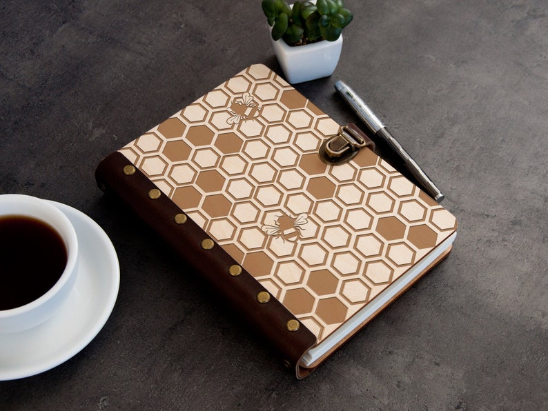 Honeycombs Recipe Binder Christmas Gift Custom Recipe Book Bee Pattern ...