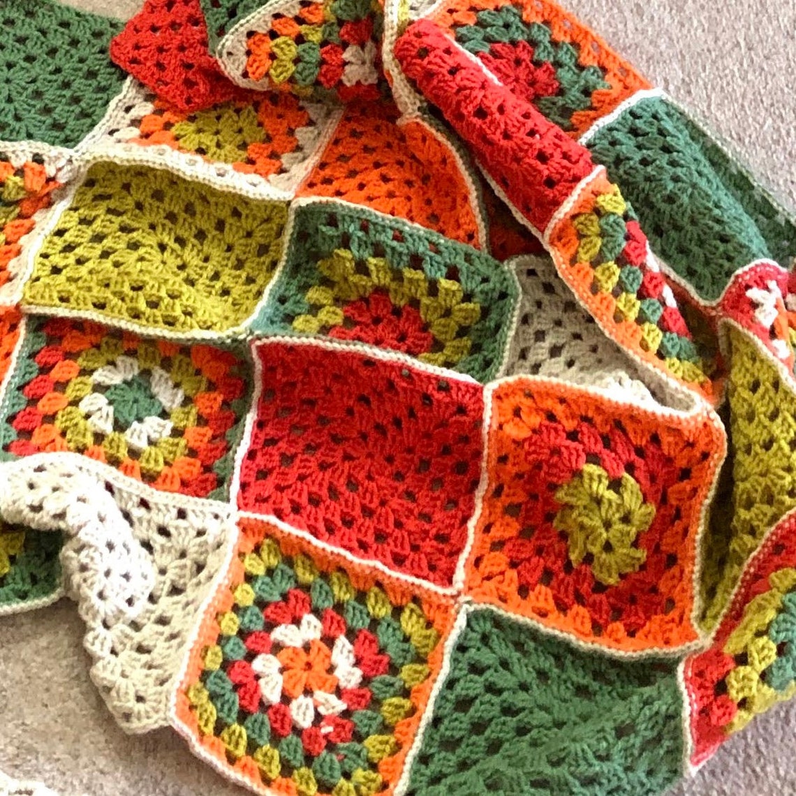 CROCHET PATTERN - Autumn Granny Squares Blanket (PDF Pattern) - Etsy