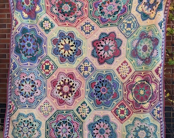 Crochet Blanket Persian Tiles Eastern Jewels - Etsy