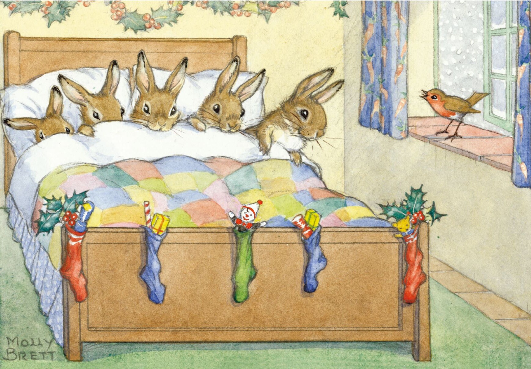 Five Rabbits Tucked Up - Etsy