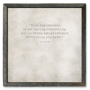 True Contentment - Framed Canvas Shelf Art - Home Decor, Framed Canvas ...