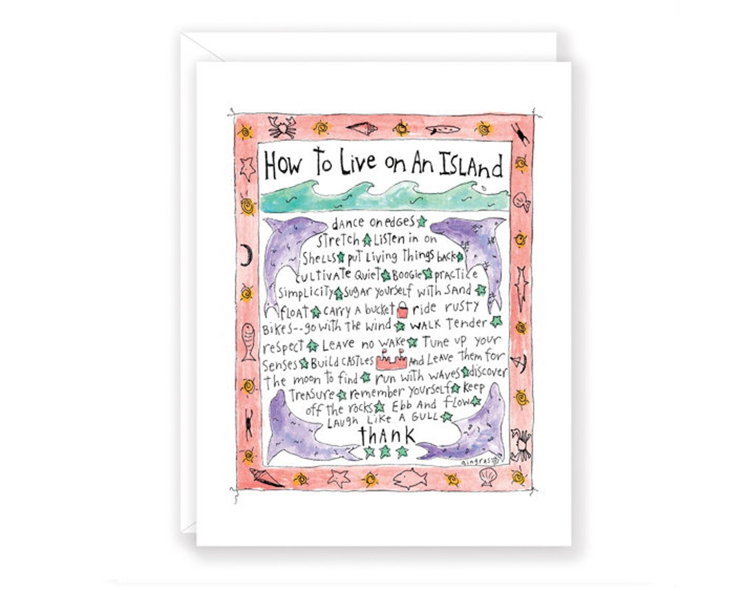 How to Live on an Island Greeting Card - Etsy