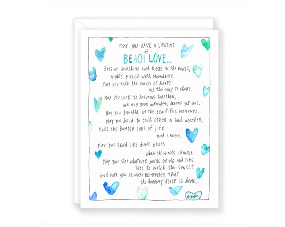 Beach Love Greeting Card - Etsy