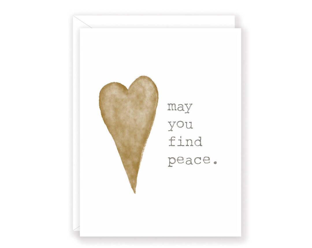 May You Find Peace (with Heart) Greeting Card - Etsy