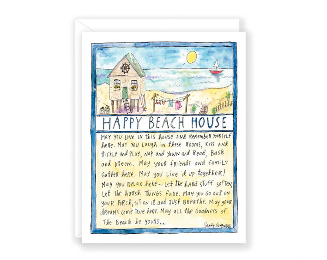 Happy Beach House Greeting Card - Etsy
