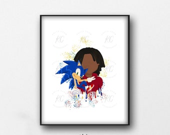 Sonic Printable Art Black Boy Afro Art African American | Etsy
