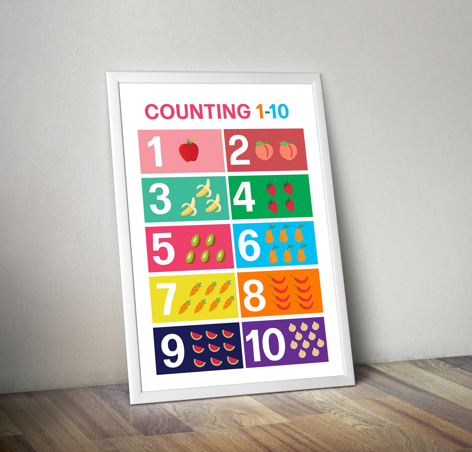 Counting 1-10 Printable Poster Nursery Art Preschool Poster | Etsy