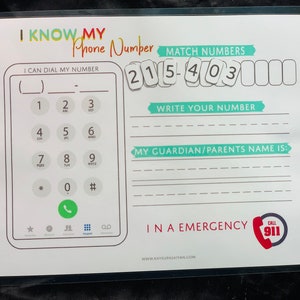 I Know My Phone Number, Phone Number Practice, About Me Learning Tool ...