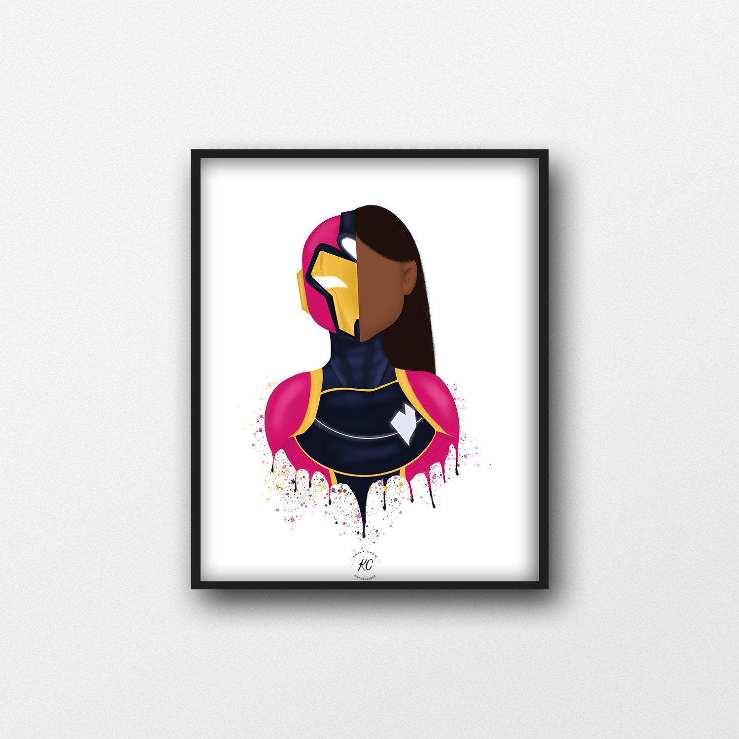 Ironheart Art Print, Printable Art for Kids, Afro Art , Superhero Print ...