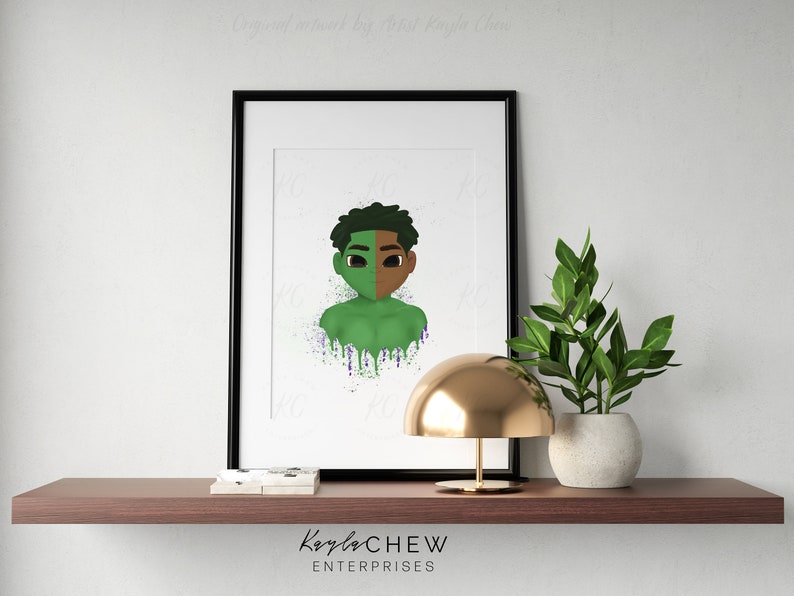 Kid Hulk Printable Art, Hulk Art, Black Boy, Afro Art, African American ...