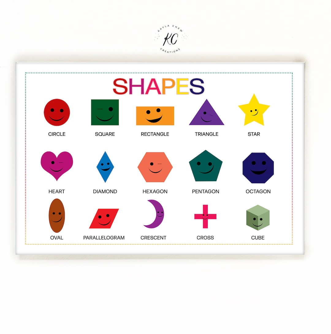Shapes Printable Poster, Nursery Art, Preschool Poster, Homeschool ...