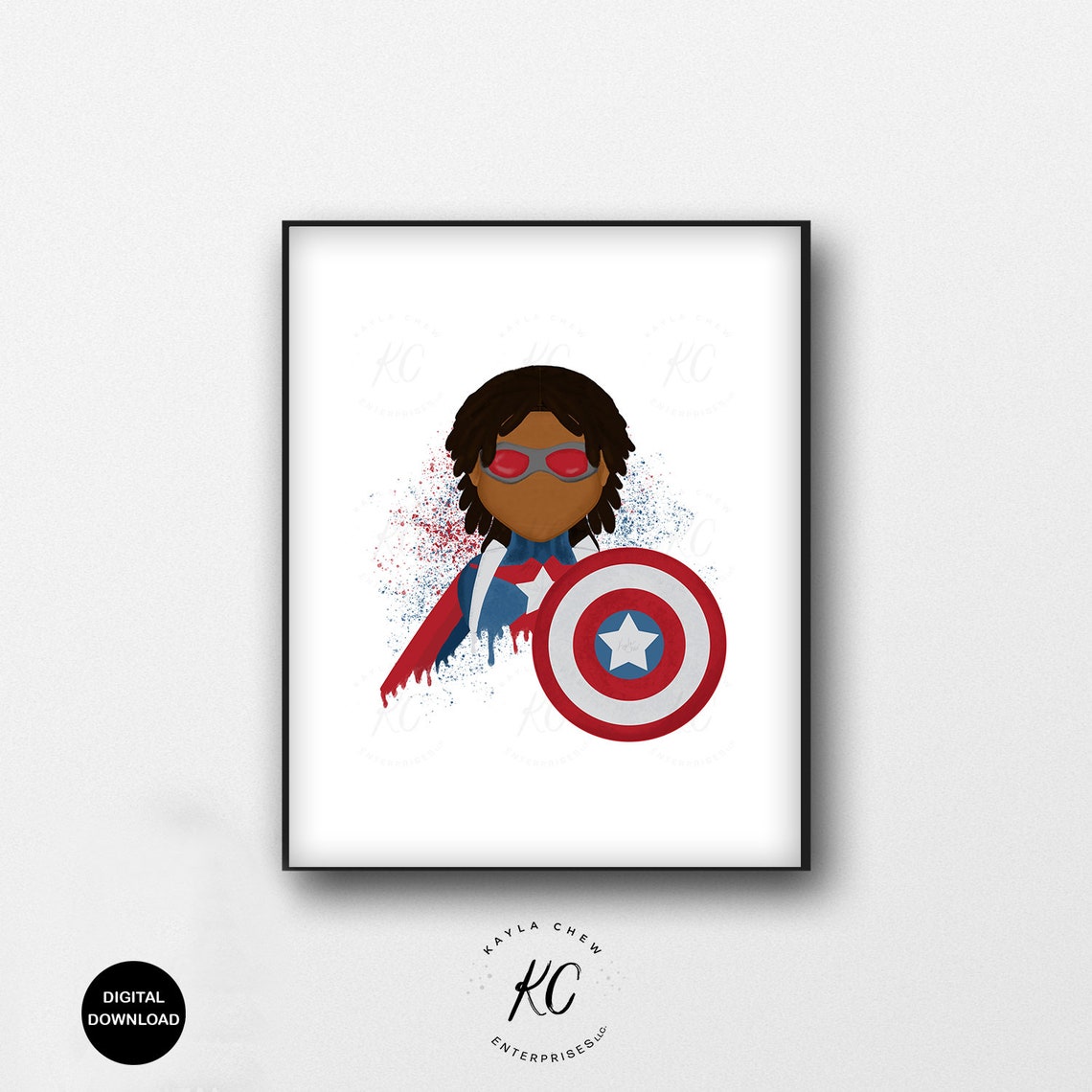 Sam Wilson Inspired Captain America Print Printable Art - Etsy