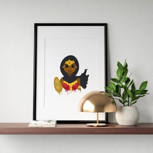 Muslim Wonder Woman Printable Art,kids Art, Superhero Print, African ...