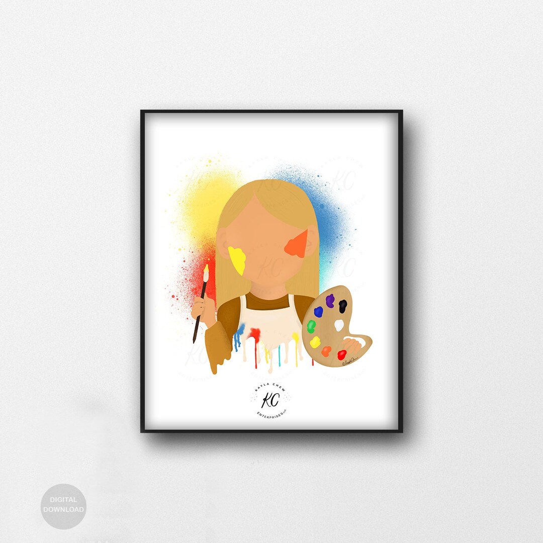 Girl Artist Printable, Printable Wall Art, Girls Room, Careers Art ...