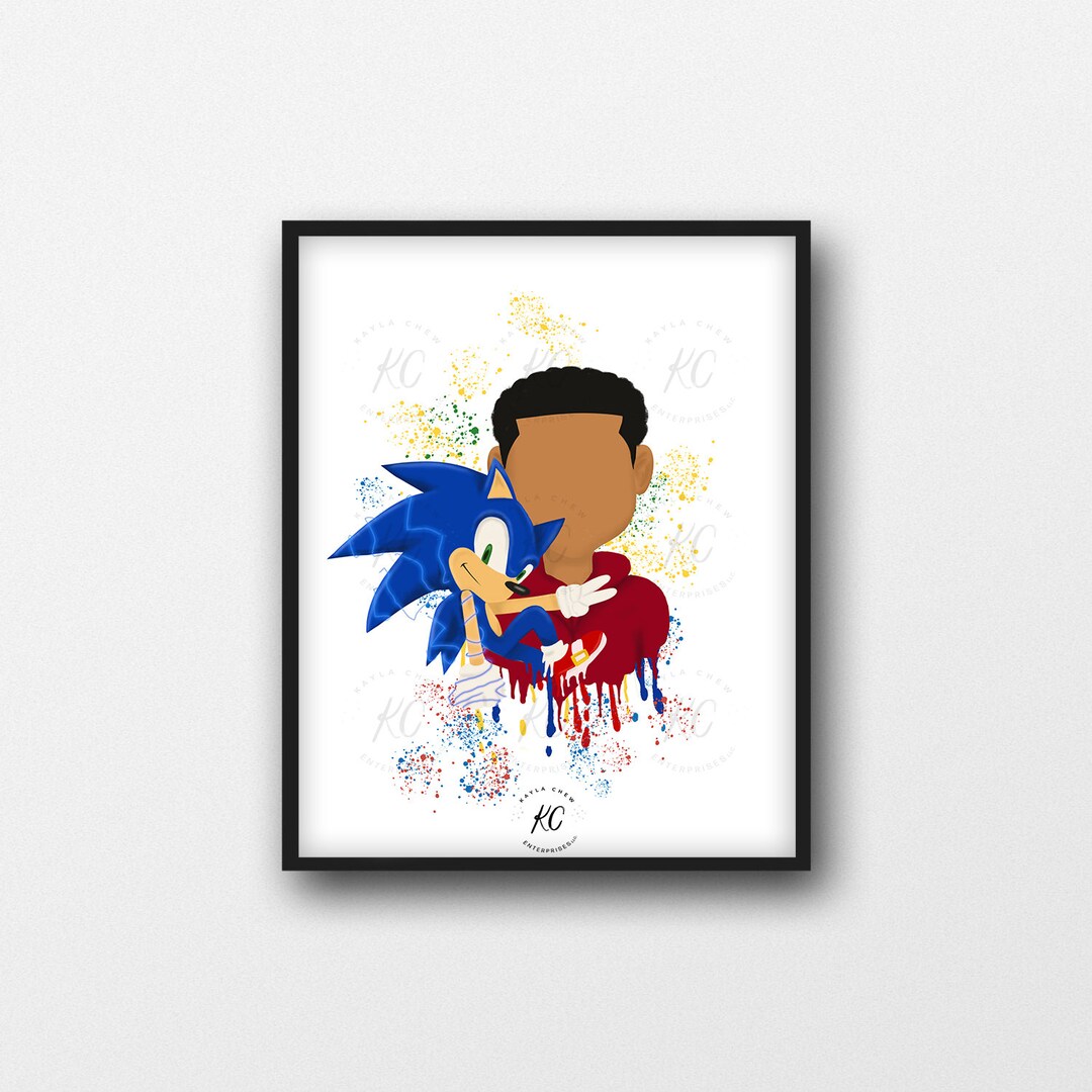 Sonic Printable Art, Black Boy, Afro Art, African American Art, African ...