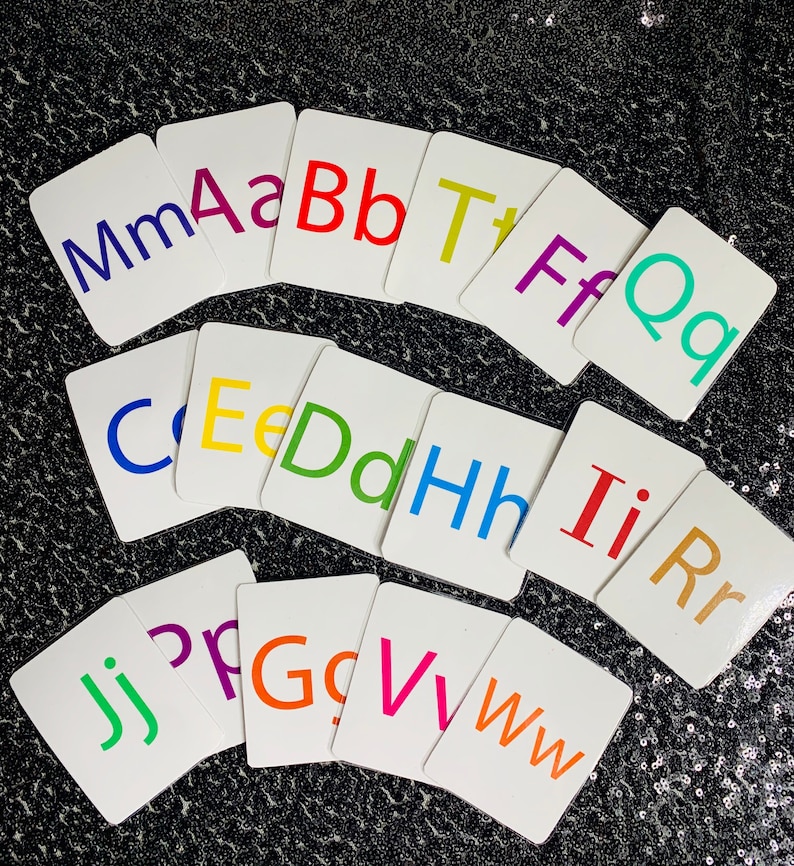 Alphabet Flashcards Printable Uppercase Lowercase Dashed | Etsy