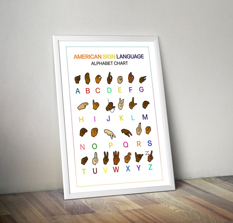 ASL Printable Poster American Sign Language Preschool - Etsy